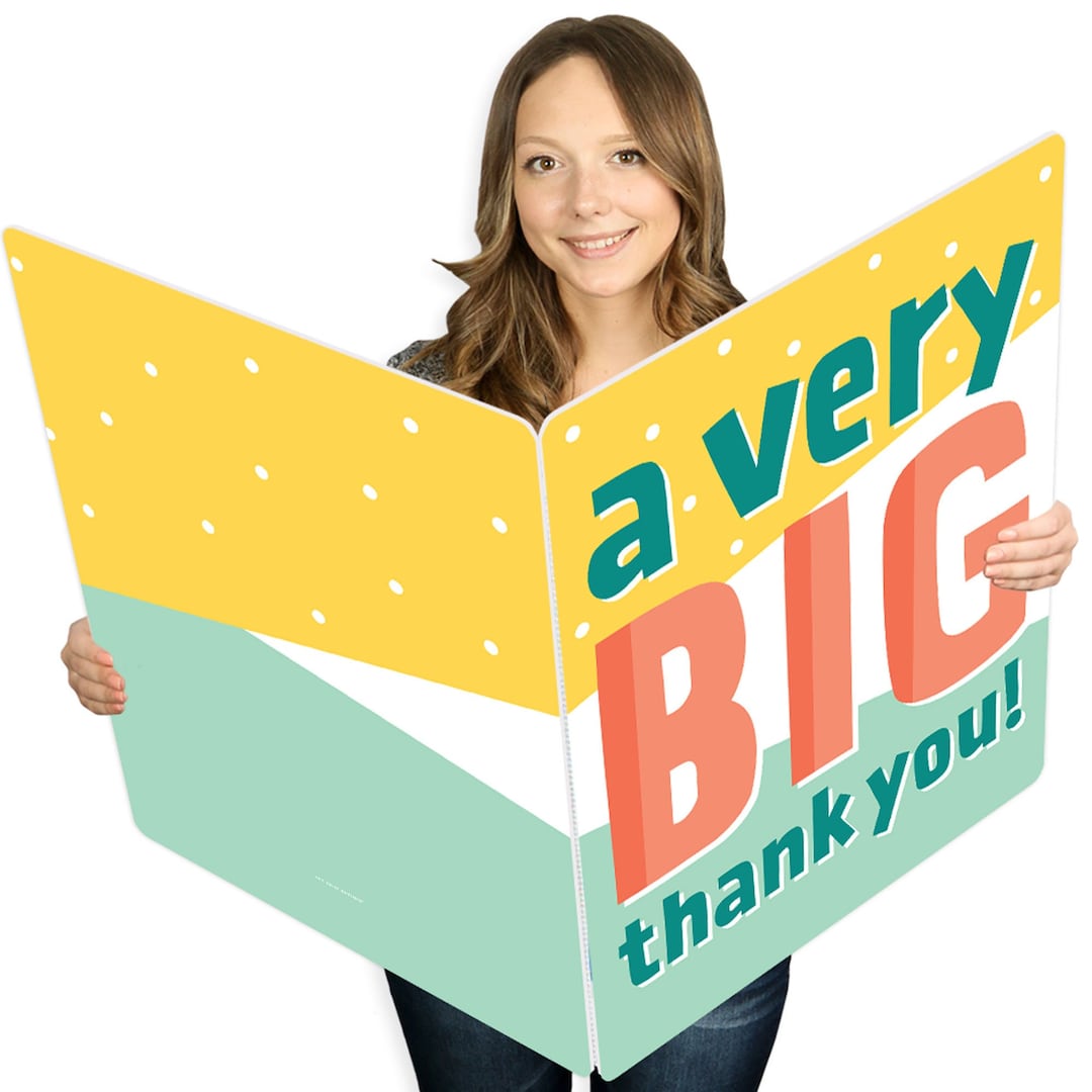 A Very Big Thank You - Gratitude Giant Greeting Card - Big Shaped ...