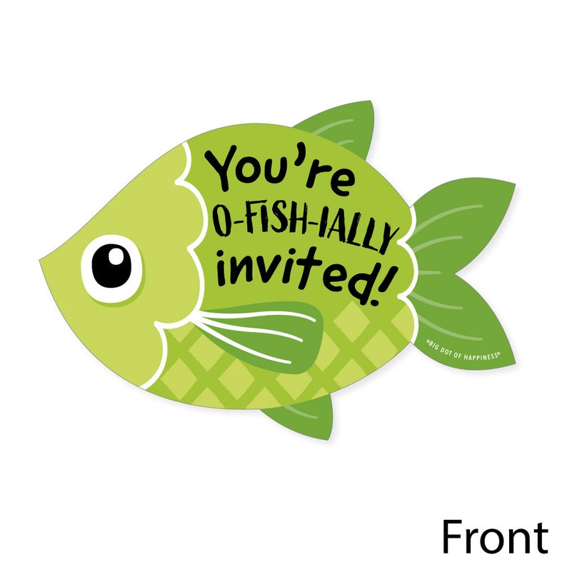 Lets Go Fishing Shaped Fill-in Invitations Fish Themed - Etsy