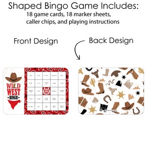Western Hoedown - Bar Bingo Cards and Markers - Wild West Cowboy Party ...