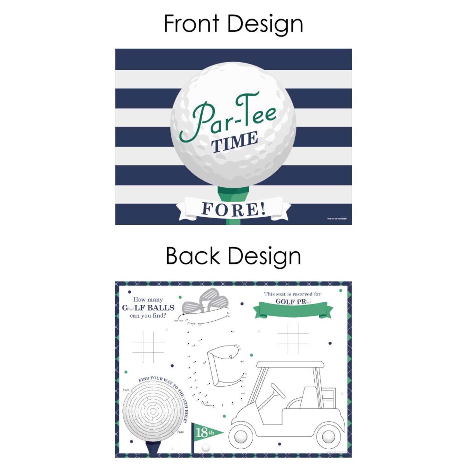 Par-tee Time Golf Paper Birthday Party Coloring Sheets - Etsy