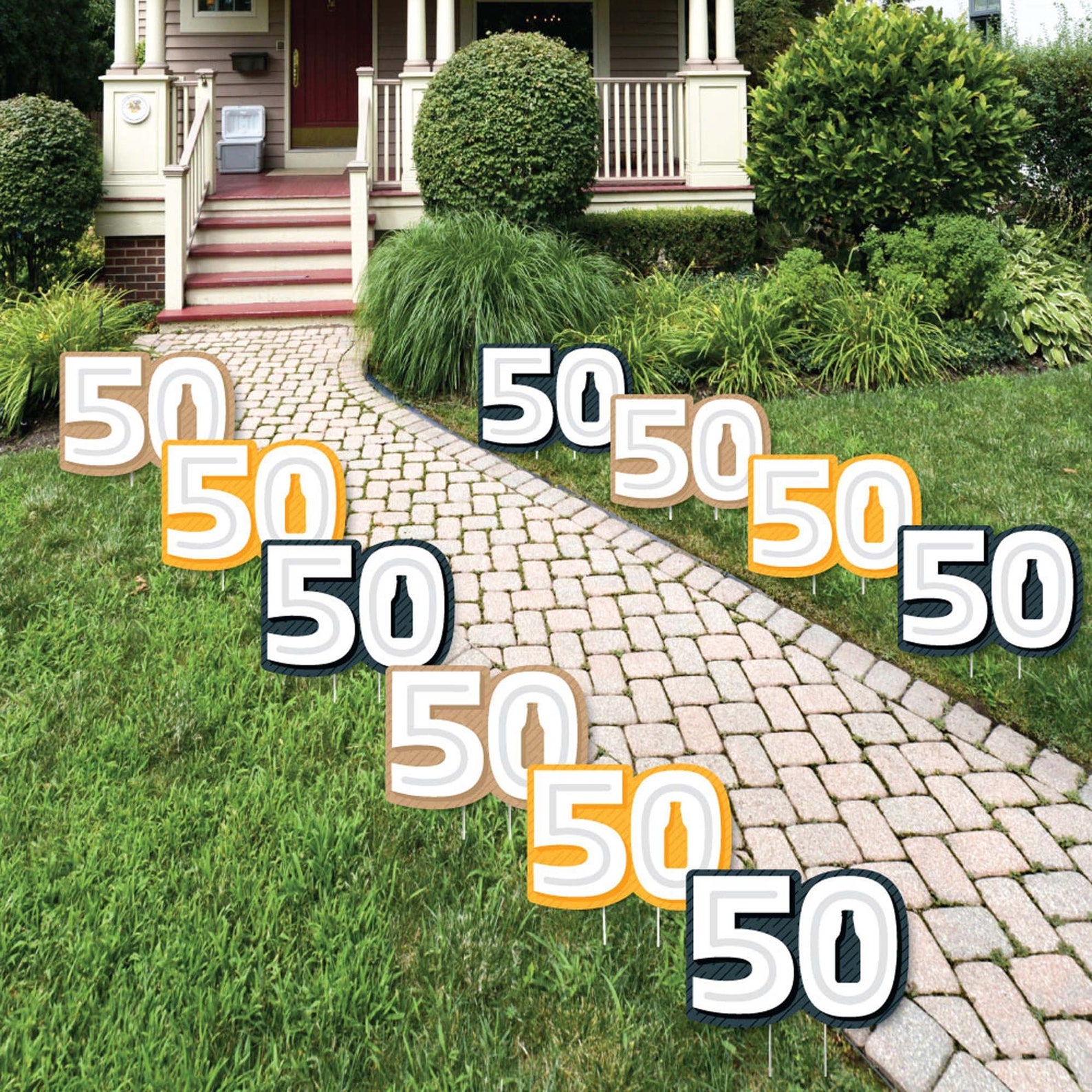 Cheers and Beers to 50 Years Fifty Shaped Lawn Decorations - Etsy