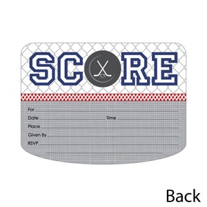 Shoots & Scores! - Hockey - Shaped Fill-in Invitations - Shaped ...