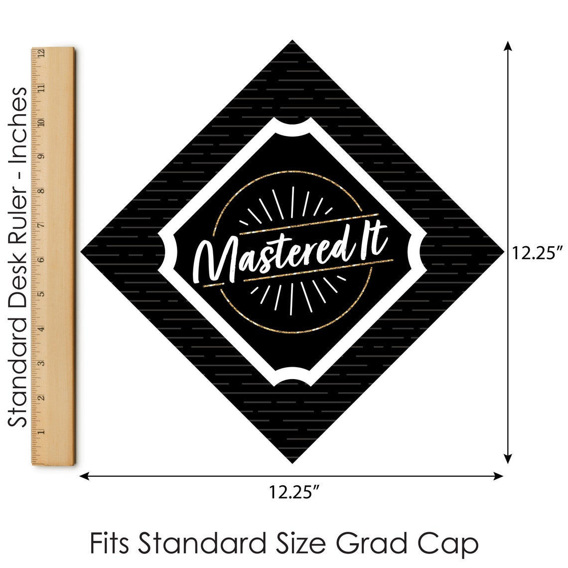 Mastered It - Master's Degree Graduation Cap Decorations Kit - Grad Cap ...
