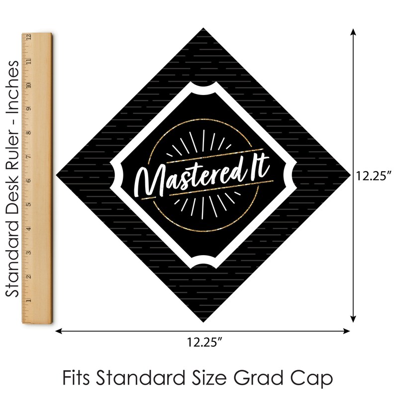 Mastered It - Master's Degree Graduation Cap Decorations Kit - Grad Cap ...