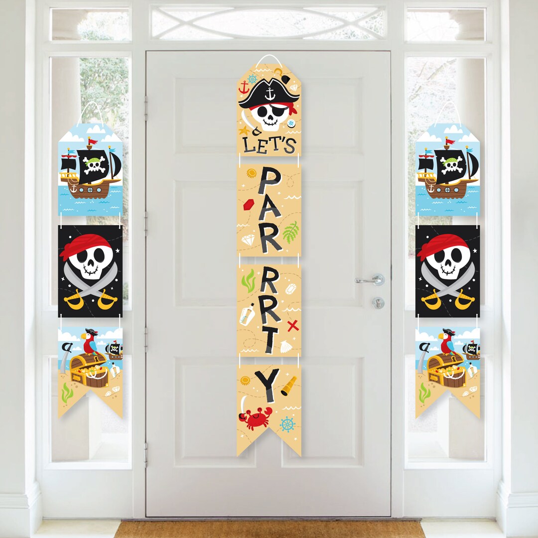 Pirate Ship Adventures - Hanging Vertical Paper Door Banners - Skull ...
