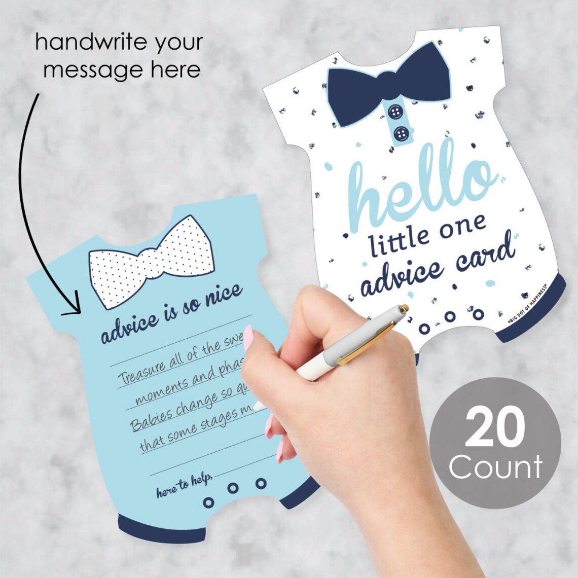 Hello Little One Blue and Navy Baby Bodysuit Wish Card Boy | Etsy