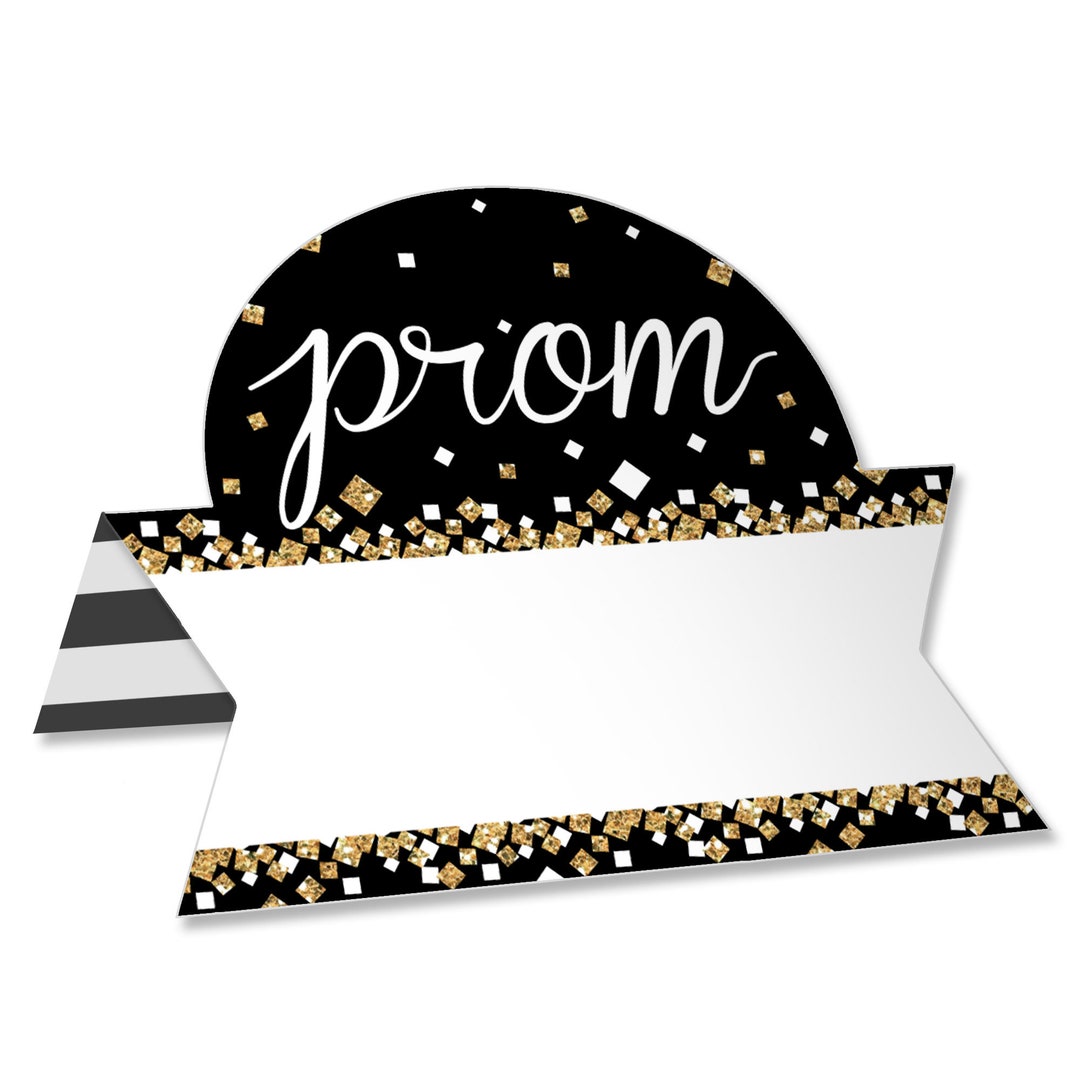 Prom - Prom Night Party Tent Buffet Card - Table Setting Name Place ...