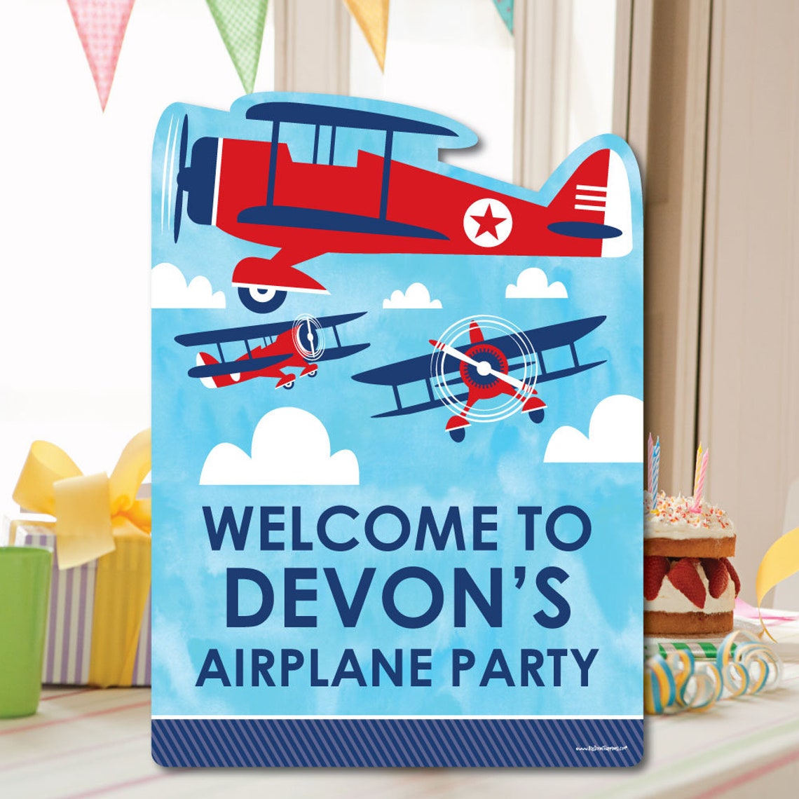 Taking Flight Airplane Welcome Sign Birthday Party | Etsy