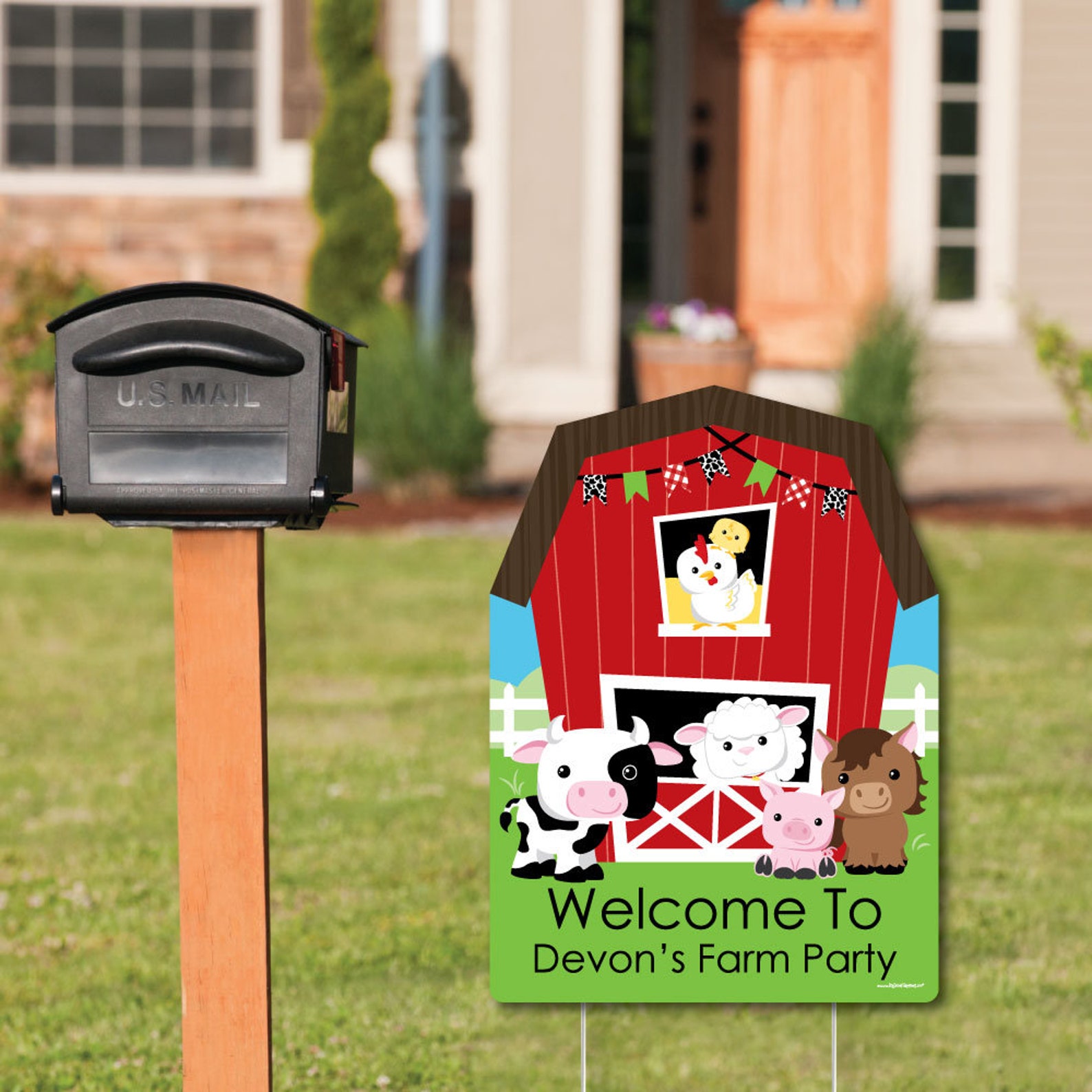 Farm Animals Welcome Sign - Birthday Party or Baby Shower Outdoor Lawn ...