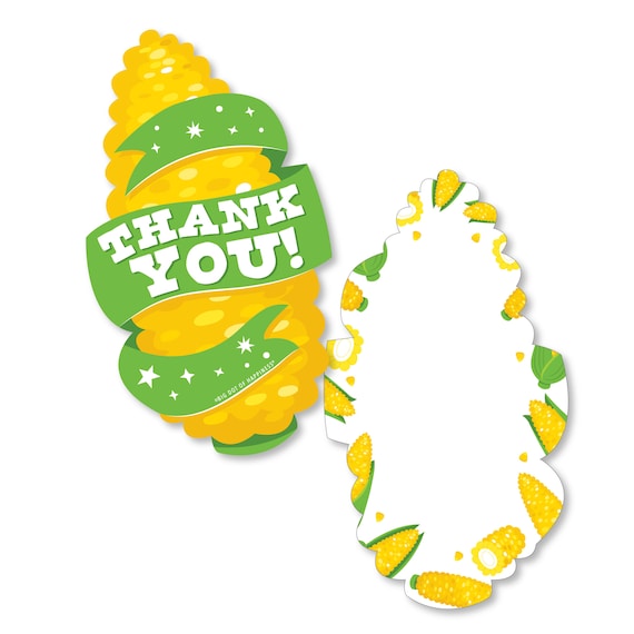 It's Corn - Shaped Thank You Cards - Fall Harvest Party Thank You Note ...