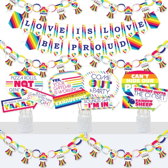 Love is Love - Gay Pride - Banner and Photo Booth Decorations - LGBTQ ...