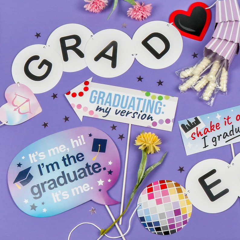Funny in My Grad Era - Graduation Party Photo Booth Props Kit - 10 ...