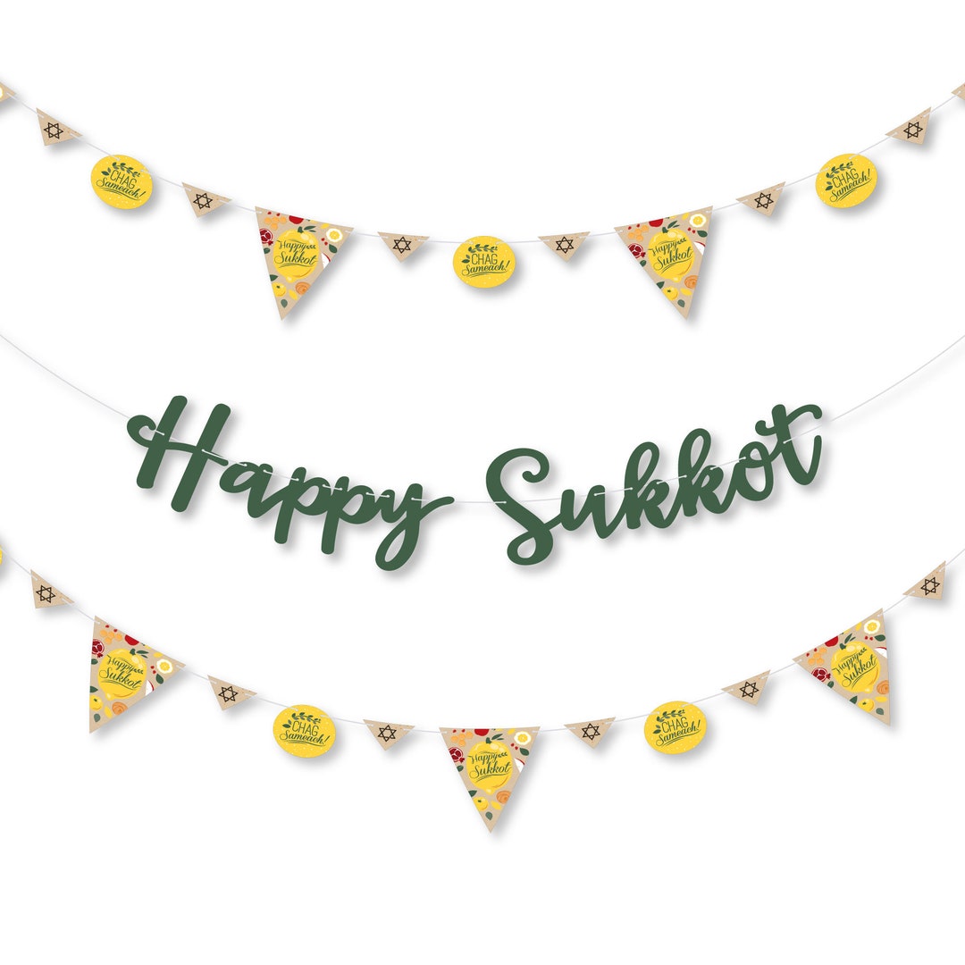 Sukkot - Sukkah Jewish Holiday Letter Banner Decoration - 36 Banner ...