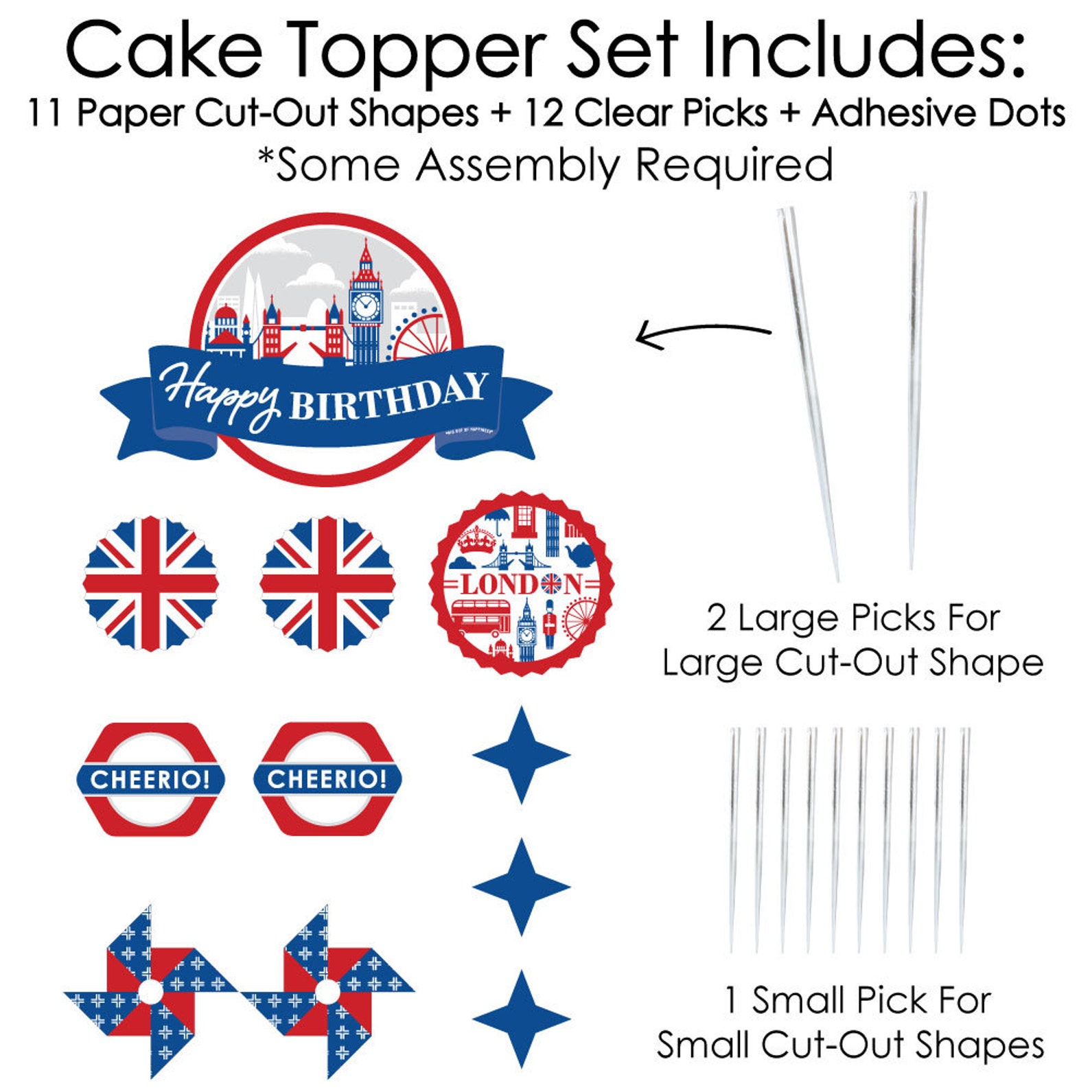 Cheerio London British UK Birthday Party Cake Decorating - Etsy