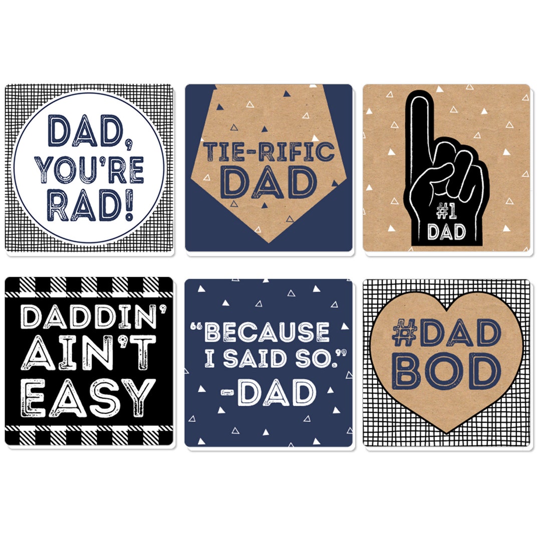 My Dad is Rad - Funny Father’s Day Party Decorations - Drink Coasters ...