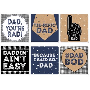 My Dad is Rad - Funny Father’s Day Party Decorations - Drink Coasters ...
