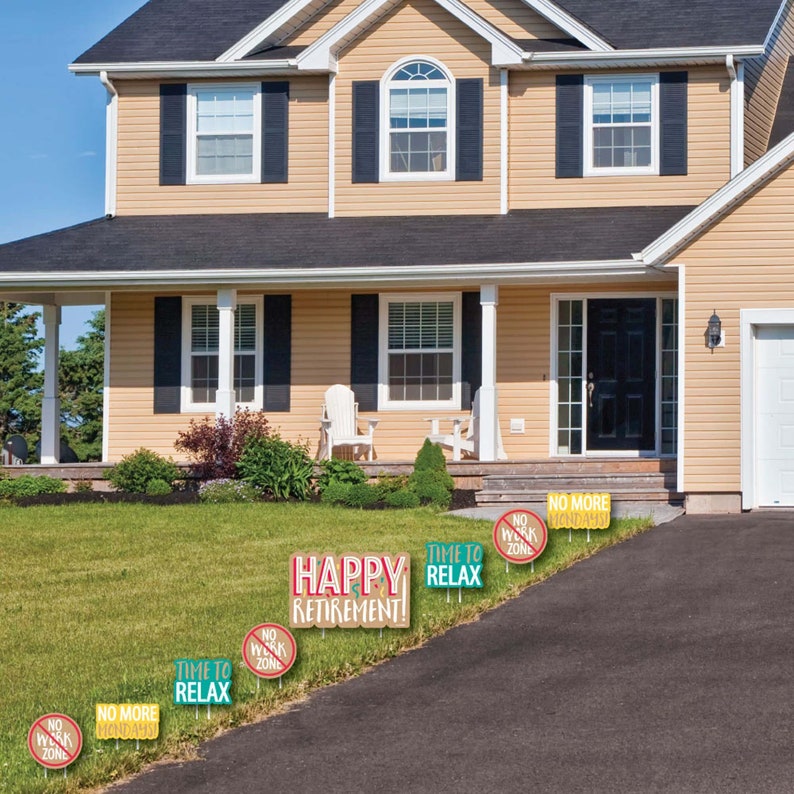 Happy Retirement - Shaped Lawn Decorations - Outdoor Retirement Yard ...