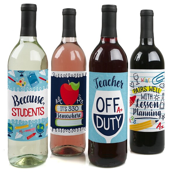 Teacher Wine Label - Etsy