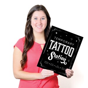 Temporary Tattoo Station Sign - Printed on Sturdy Plastic Material - 10 ...