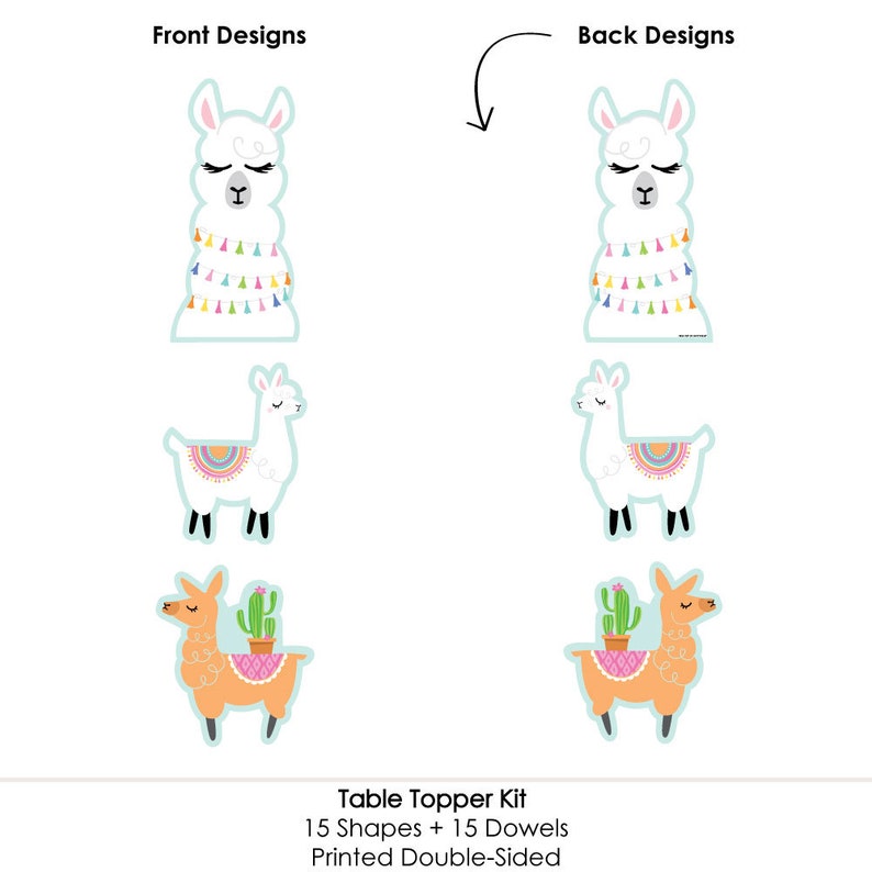 Whole Llama Fun Llama Fiesta Centerpiece Sticks Llama - Etsy