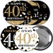 Adult 40th Birthday - Gold - 3 Inch Birthday Party Badge - Pinback ...
