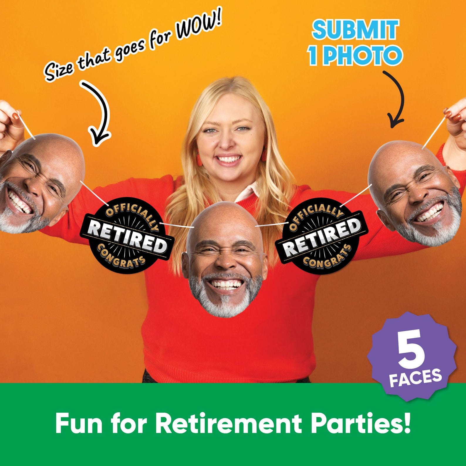 Custom Happy Retirement Face Cut Out Garland Banner Personalized Decor ...