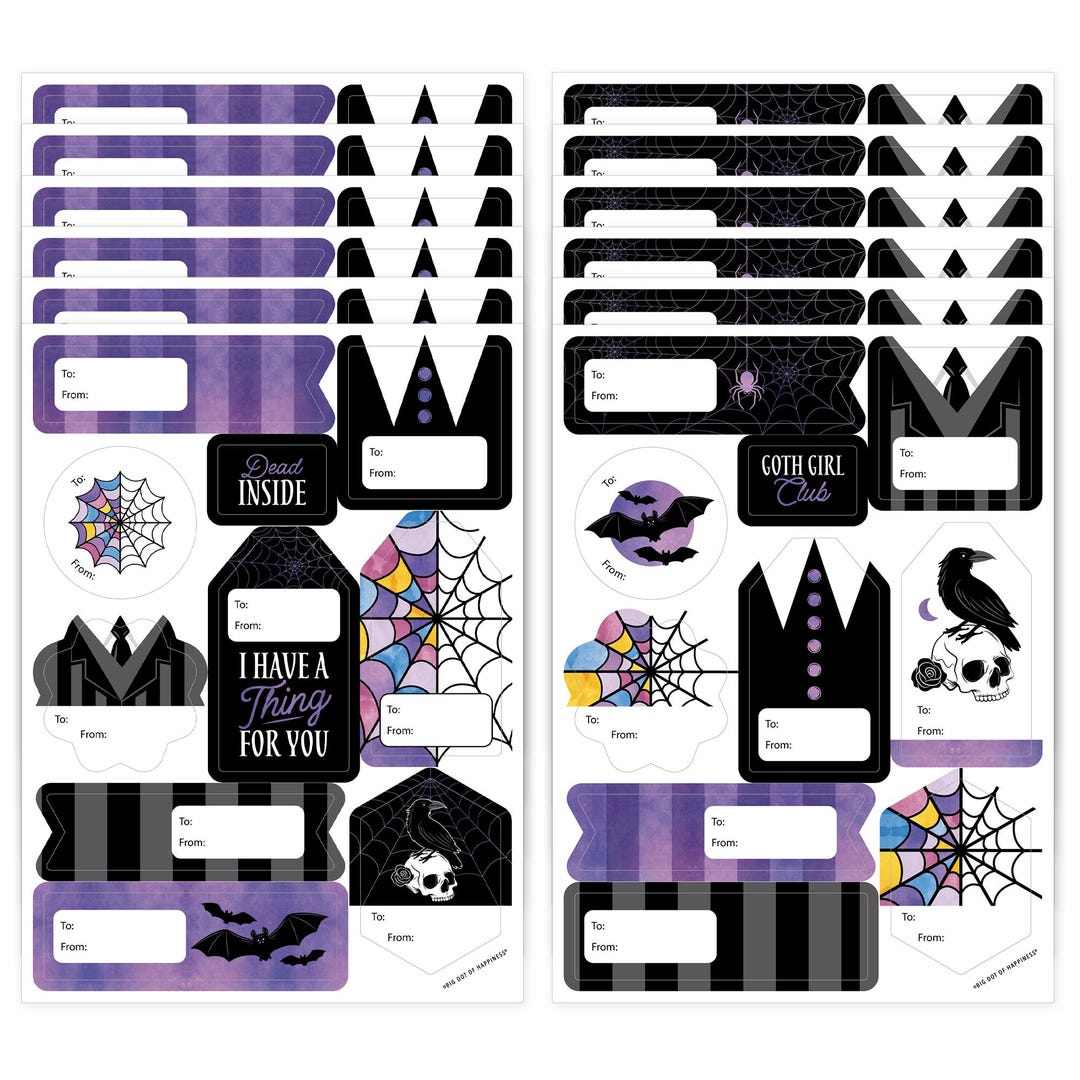 Goth Girl Assorted Black and Purple Halloween or Gothic Birthday Party ...