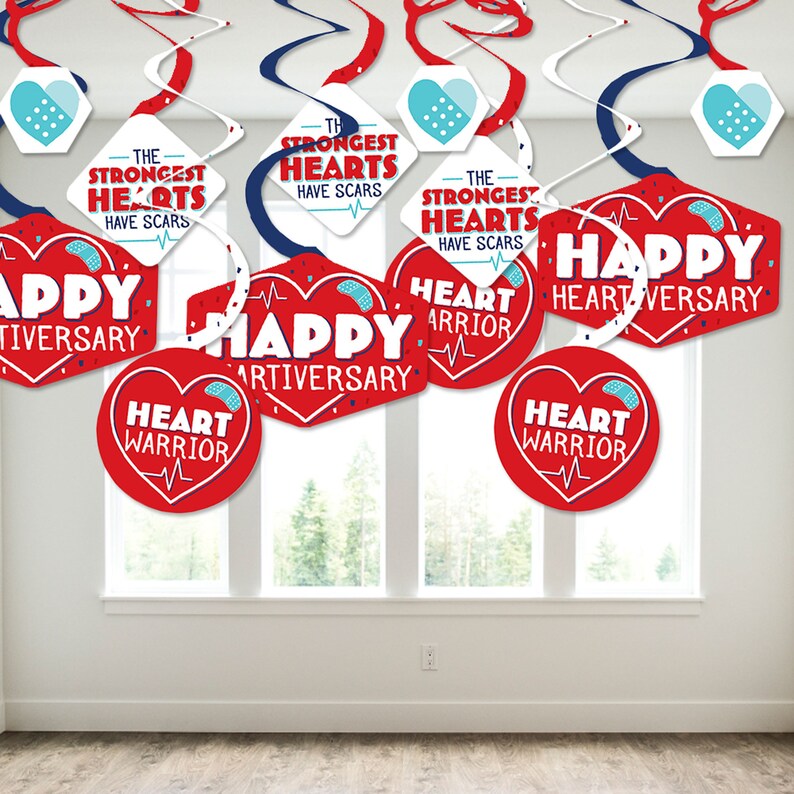 Happy Heartiversary - CHD Awareness Hanging Decor - Party Decoration ...