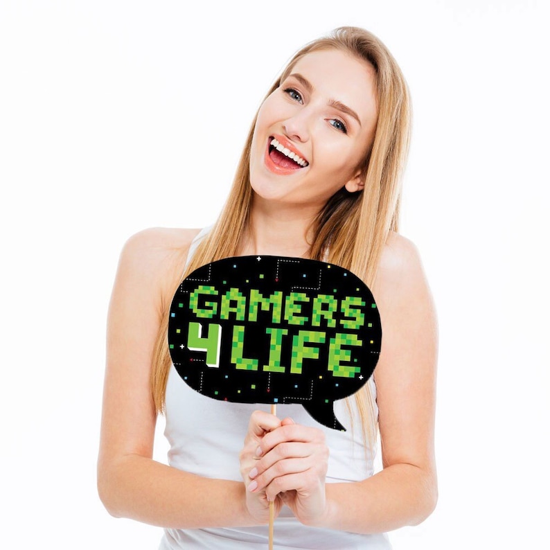 Funny Video Game - Pixel Game Zone Party or Birthday Party Photo Booth ...