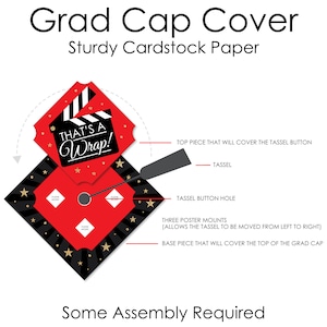 That’s a Wrap - Movie Graduation Cap Decorations Kit - Grad Cap Cover ...