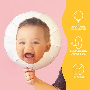 Personalized Fun Face Photo Balloons, Birthday, Anniversary, Baby ...