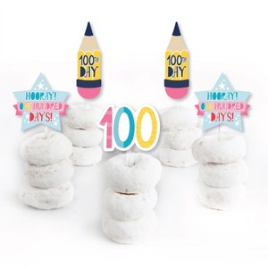 Happy 100th Day of School - Dessert Cupcake Toppers - 100 Days Party ...