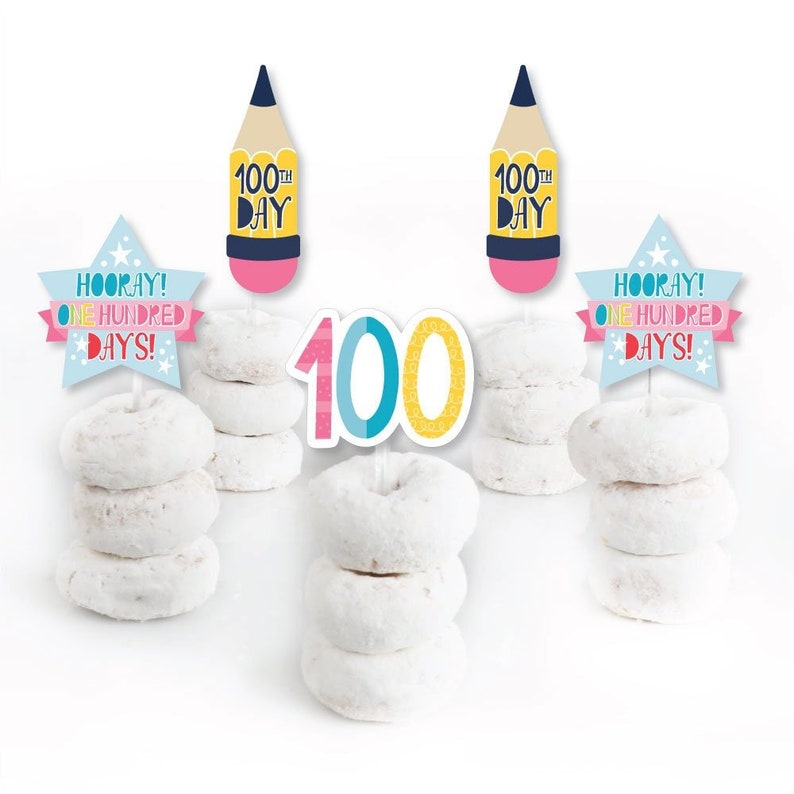 Happy 100th Day of School Dessert Cupcake Toppers 100 Days - Etsy