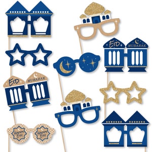 Ramadan Glasses - Paper Card Stock Eid Mubarak Party Photo Booth Props ...