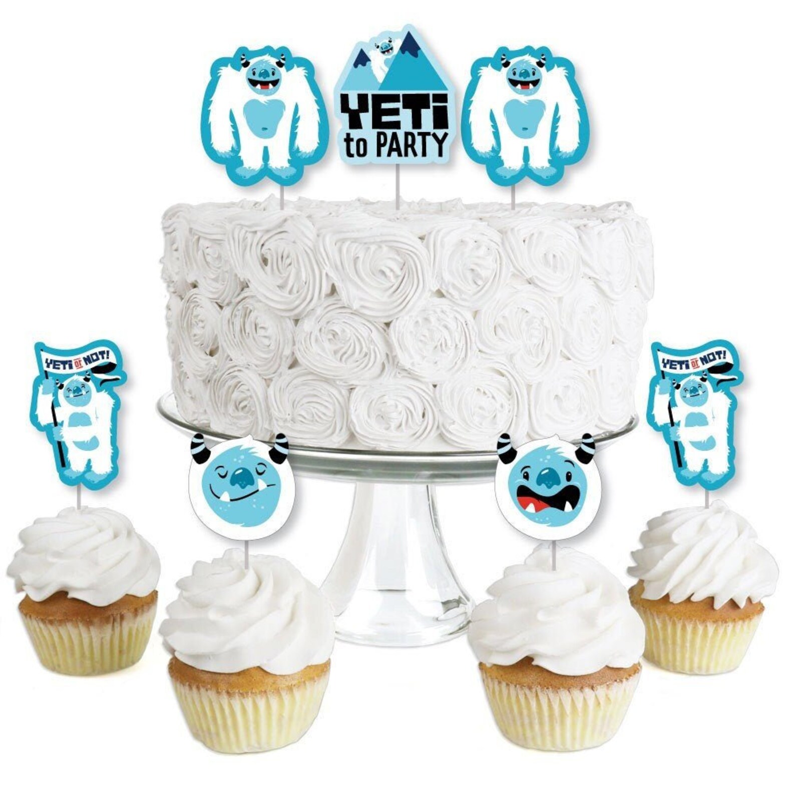 Yeti to Party Dessert Cupcake Toppers Abominable Snowman | Etsy