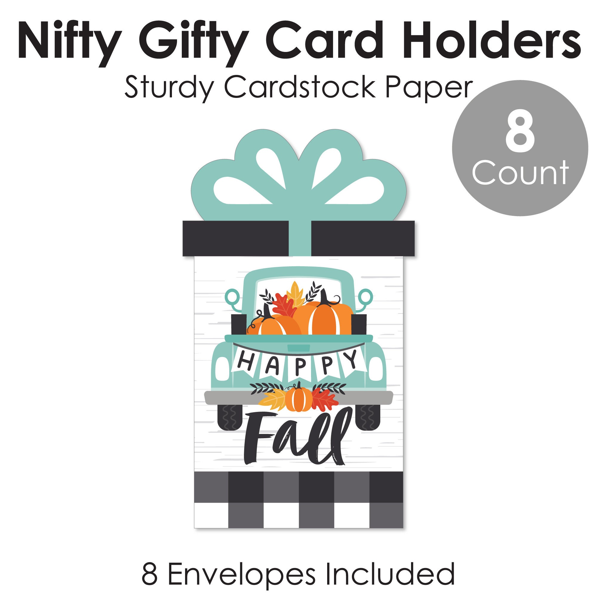 Happy Fall Truck Harvest Pumpkin Party Money and Gift Card | Etsy