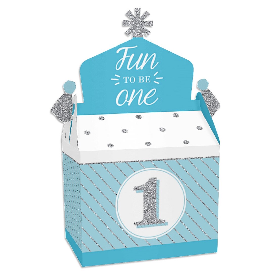 1st Birthday Boy - Fun to Be One - Treat Box Party Favors - First ...