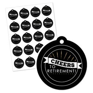 Happy Retirement - Officially Retired Black and Gold Party Tags (set of ...