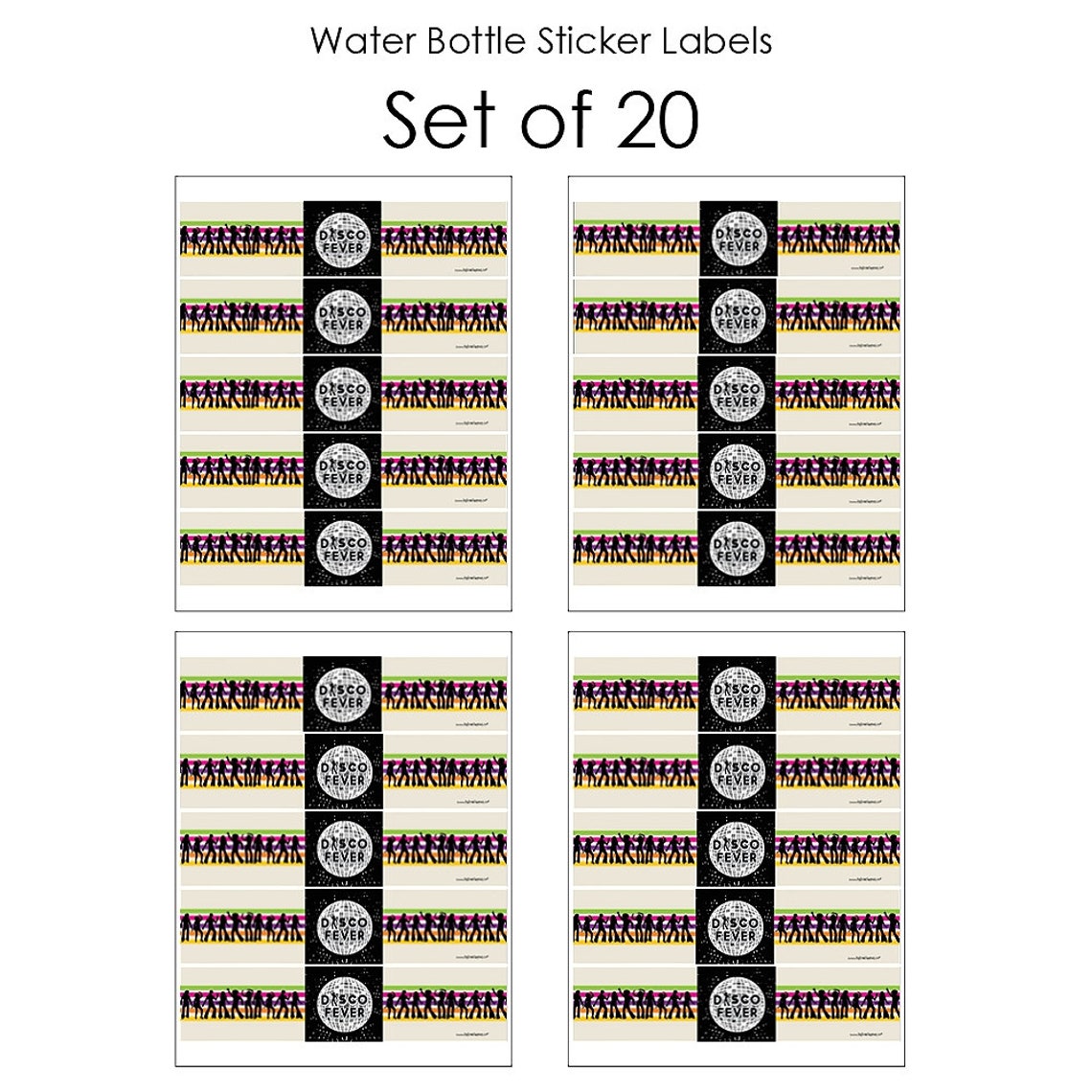 70's Disco Water Bottle Sticker Labels Waterproof Self - Etsy