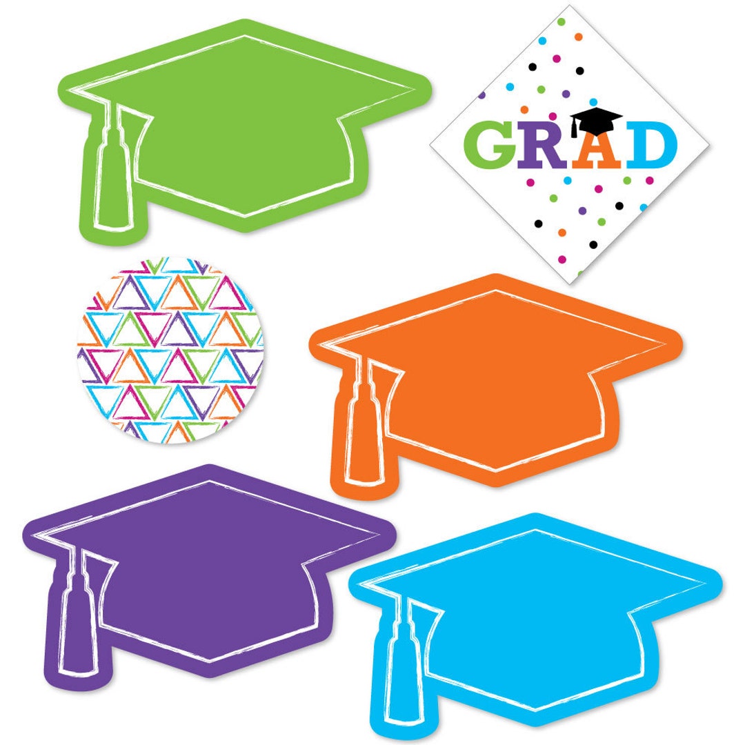 Hats off Grad - DIY Shaped Graduation Party Paper Cut-outs - 24 Ct - Etsy