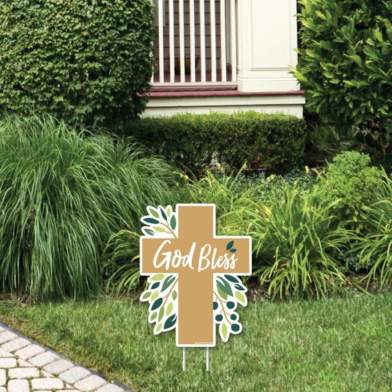 Elegant Cross - Outdoor Lawn Sign - Religious Party Yard Sign - 1 Piece ...
