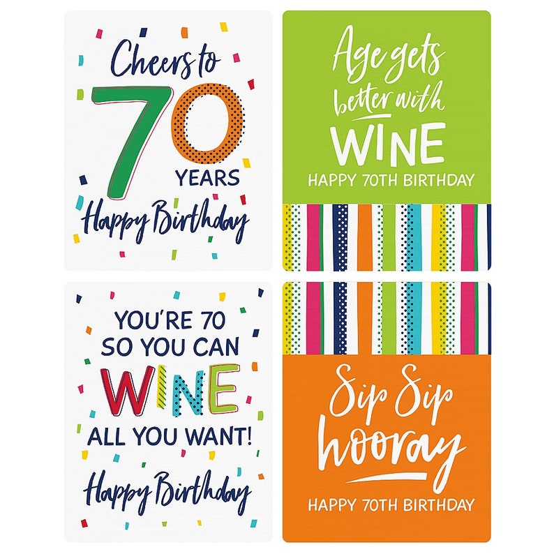 70th Birthday Cheerful Happy Birthday Colorful Seventieth - Etsy