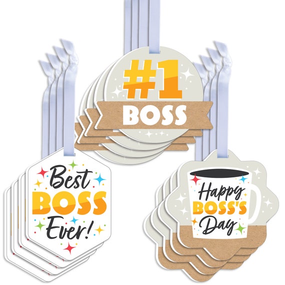Happy Boss's Day - Assorted Hanging Best Boss Ever Favor Tags - Gift ...