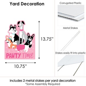 Pawty Like a Puppy Girl - Outdoor Lawn Sign - Pink Dog Baby Shower or ...