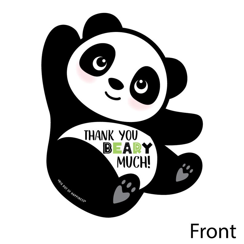 Party Like a Panda Bear Shaped Thank You Cards Baby Shower - Etsy