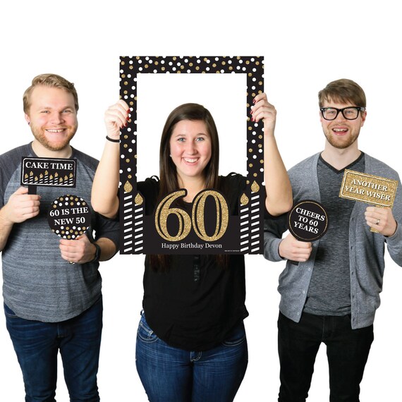 60th Birthday - Personalized Birthday Party Selfie Photo Booth Picture ...