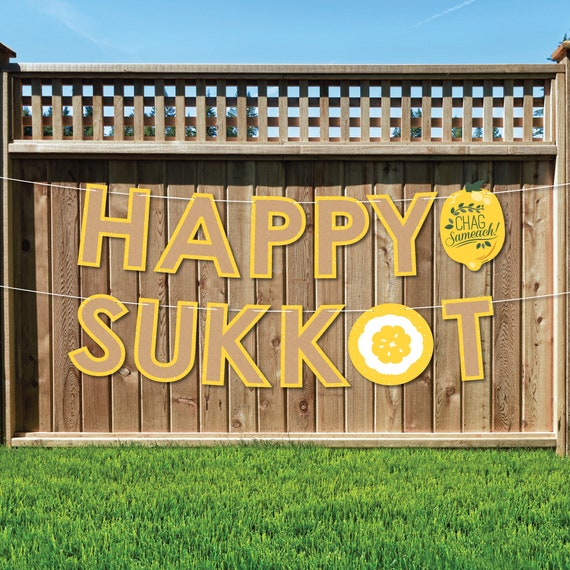 Sukkot - Large Sukkah Jewish Holiday Decorations - Happy Sukkot ...