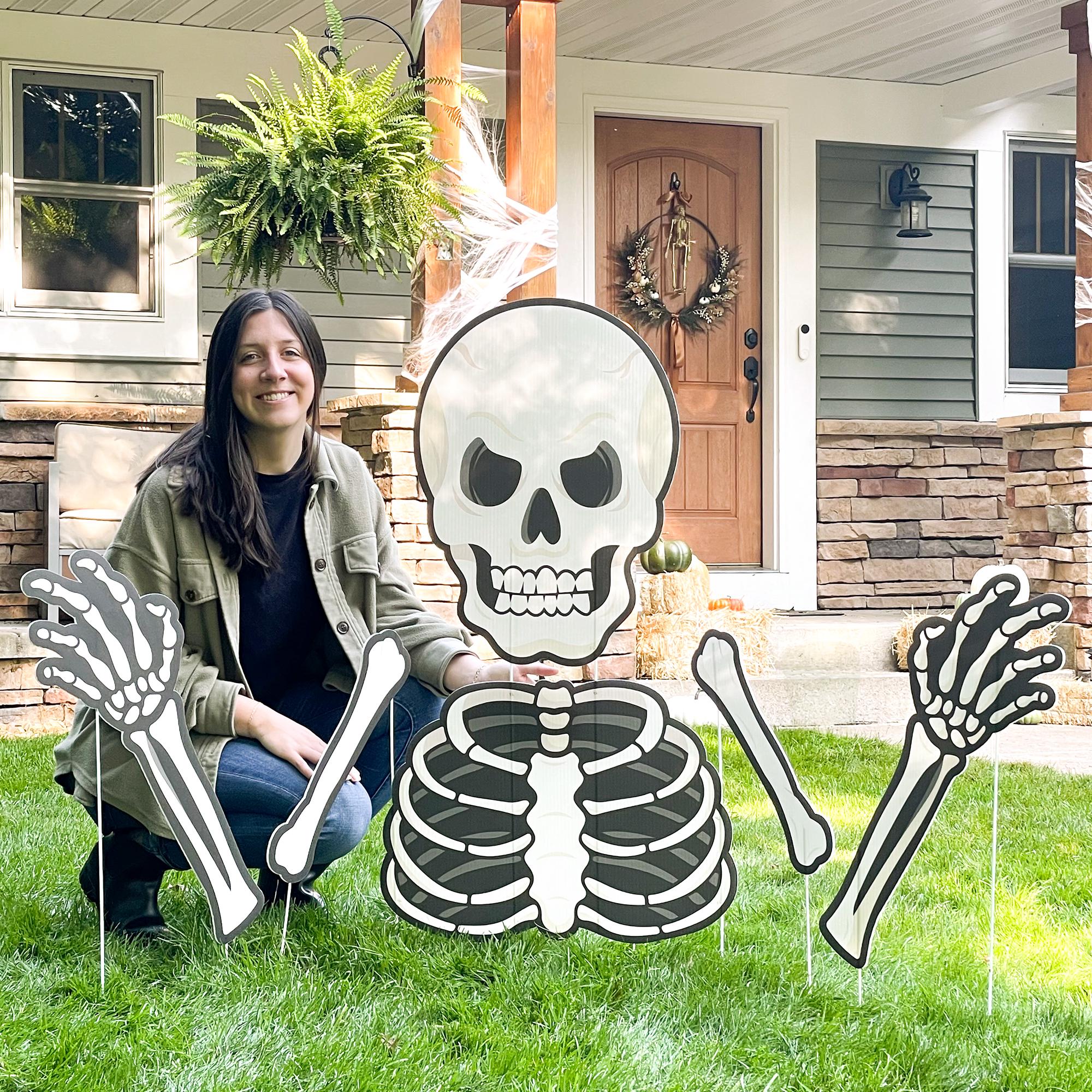 Scary Skeleton - Big Skeleton Yard Sign Outdoor Lawn Decorations ...