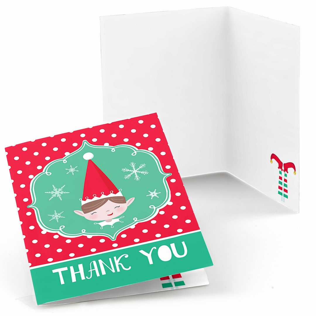 Elf Squad Thank You Cards - Kids Elf Christmas Party and Birthday ...