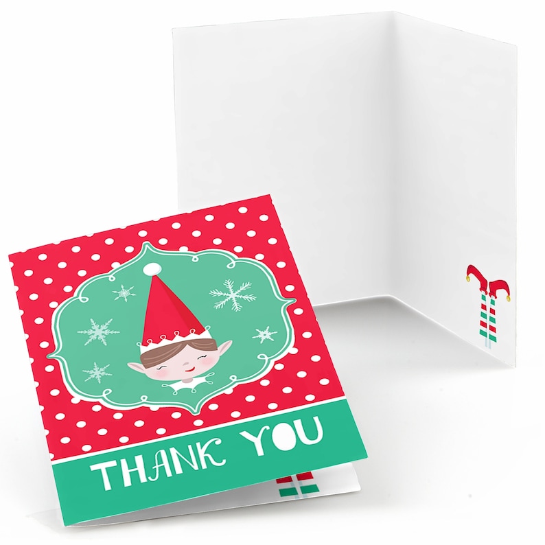 Elf Squad Thank You Cards Kids Elf Christmas Party and | Etsy